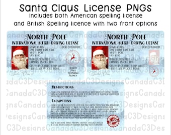 Santa Claus License PNG Sublimation - Santa License PNG Sublimation ...