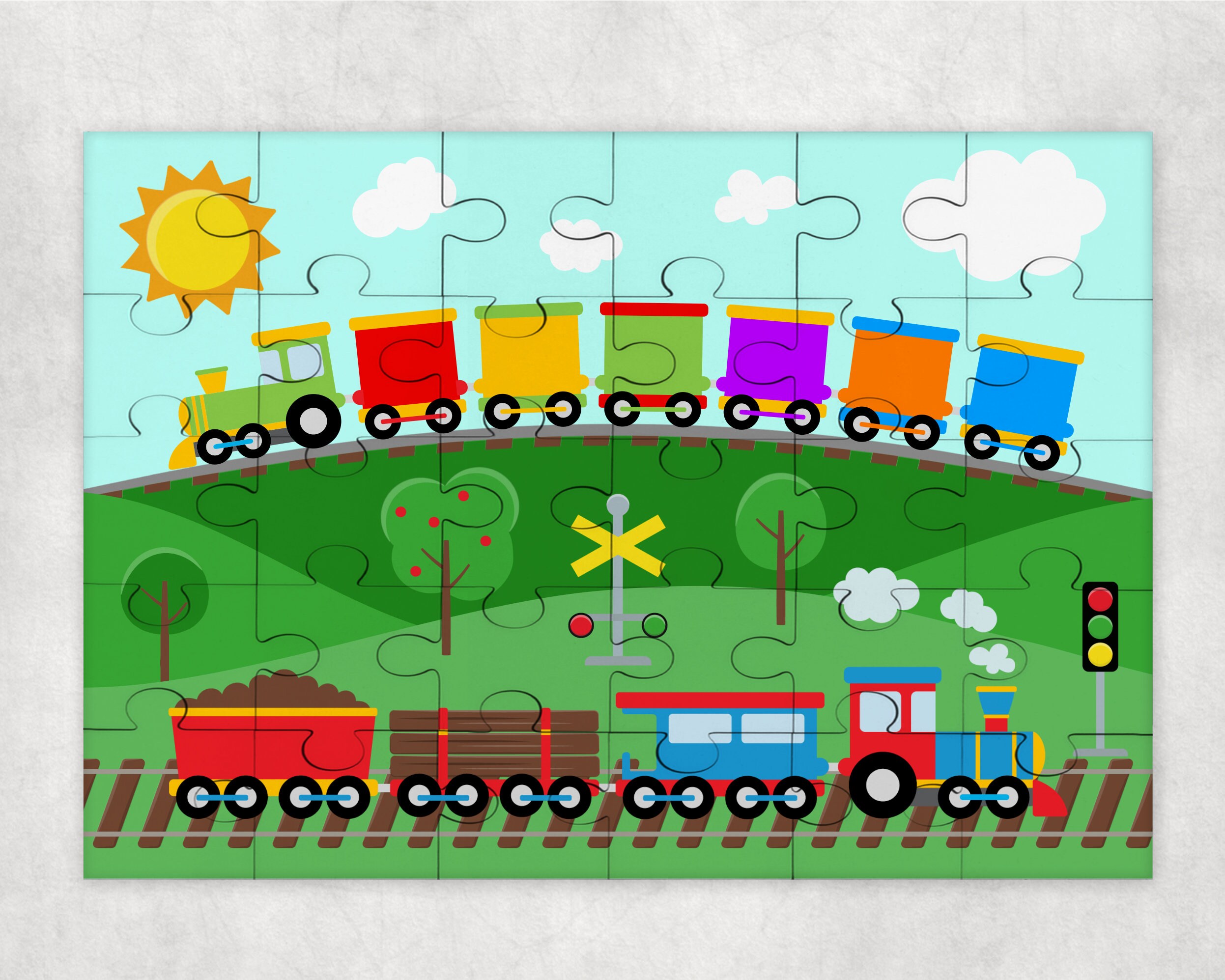 Train Puzzle Sublimation PNG Kids Puzzle Sublimation Kids - Etsy