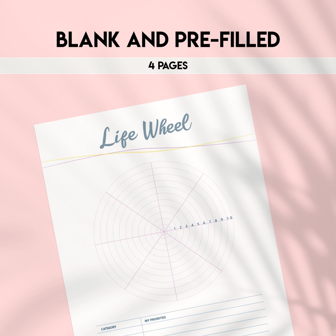 Life balance wheel printable - mediress