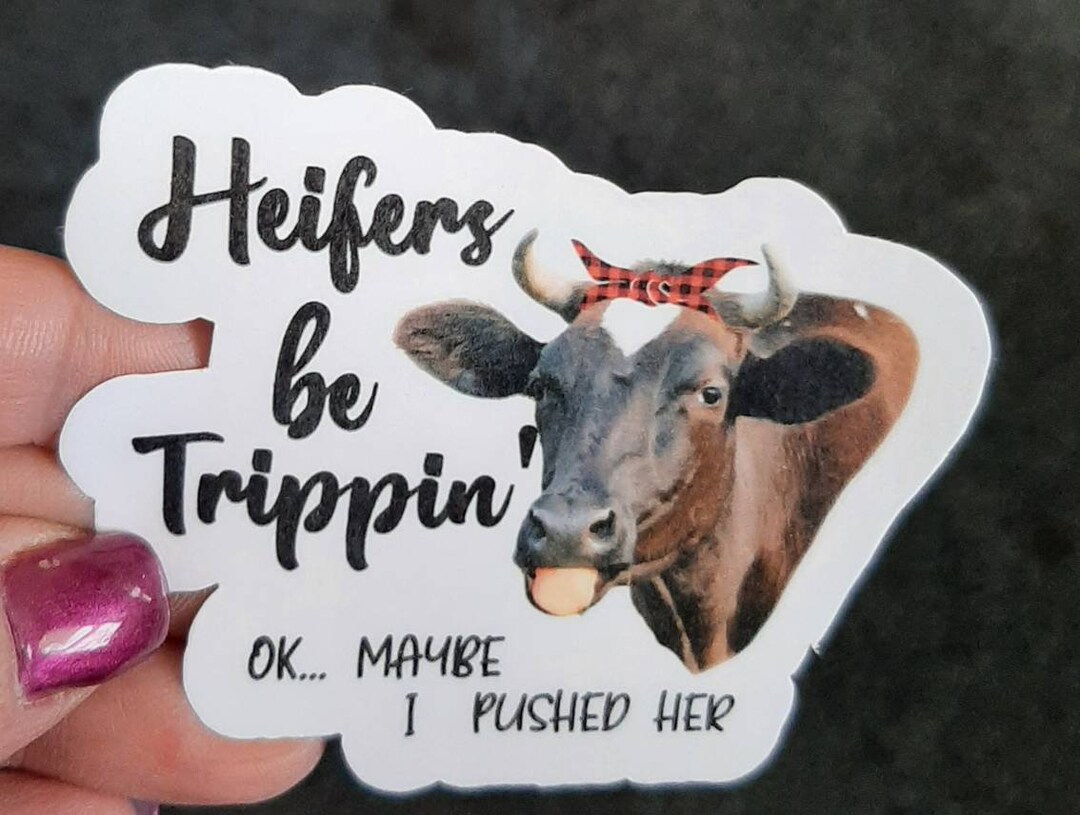 Funny Cow Heifer Sticker: Waterproof Laptop Decal - Etsy