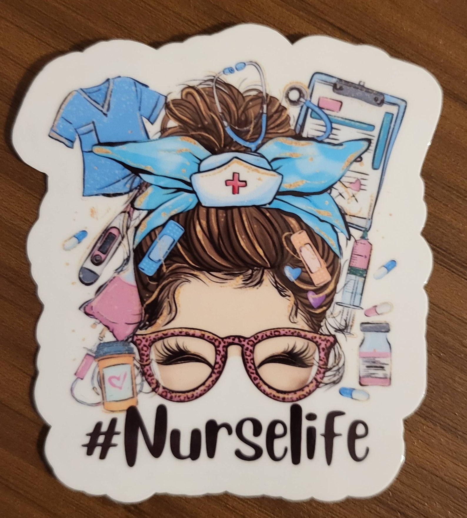 Nurse Life Messy Bun Sticker - Etsy