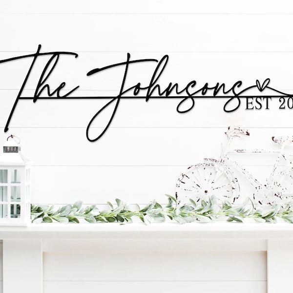 Last Name Metal Sign - Etsy