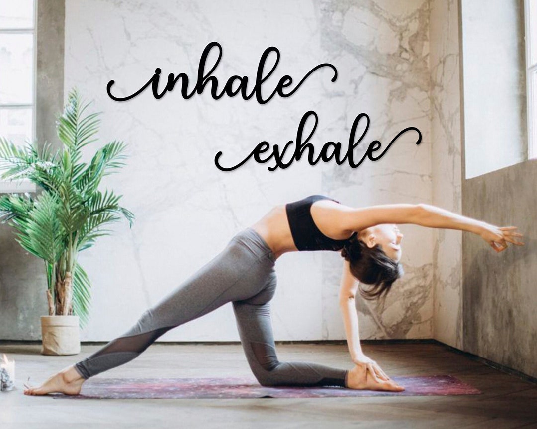 Inhale Exhale, Metal Word, Metal Wall Sign, Metal Wall Art, Quote Gift ...