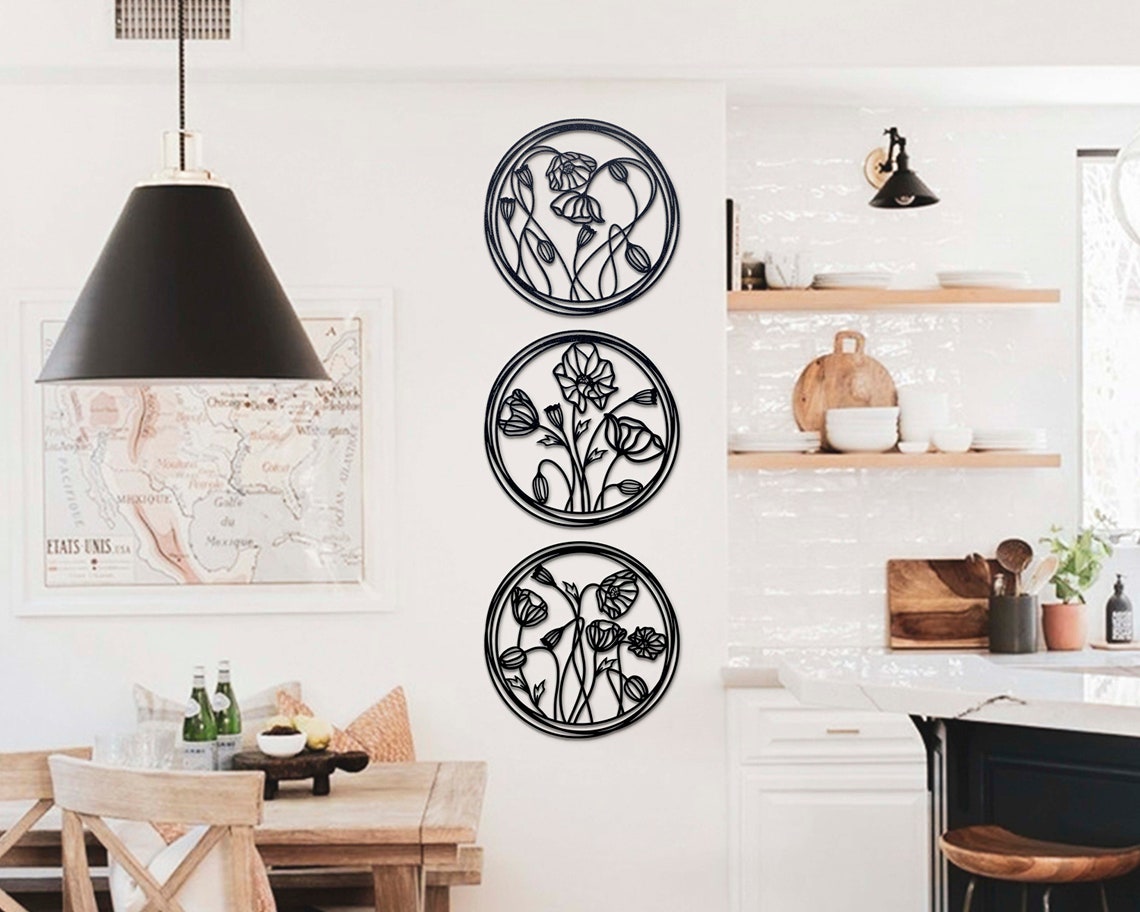 Poppy Flower Metal Wall Decor Metal Wall Art Above Bed - Etsy