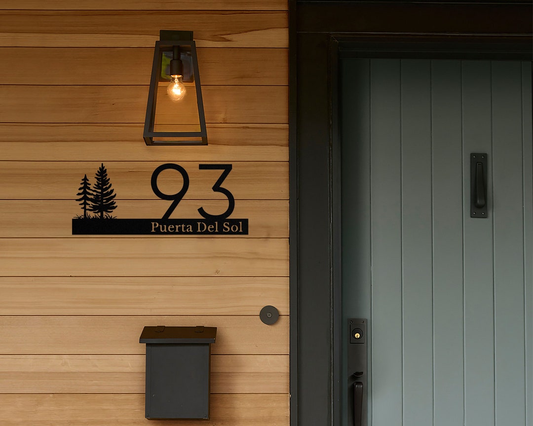 Custom Metal House Numbers: Modern Mountain Address Sign - Etsy