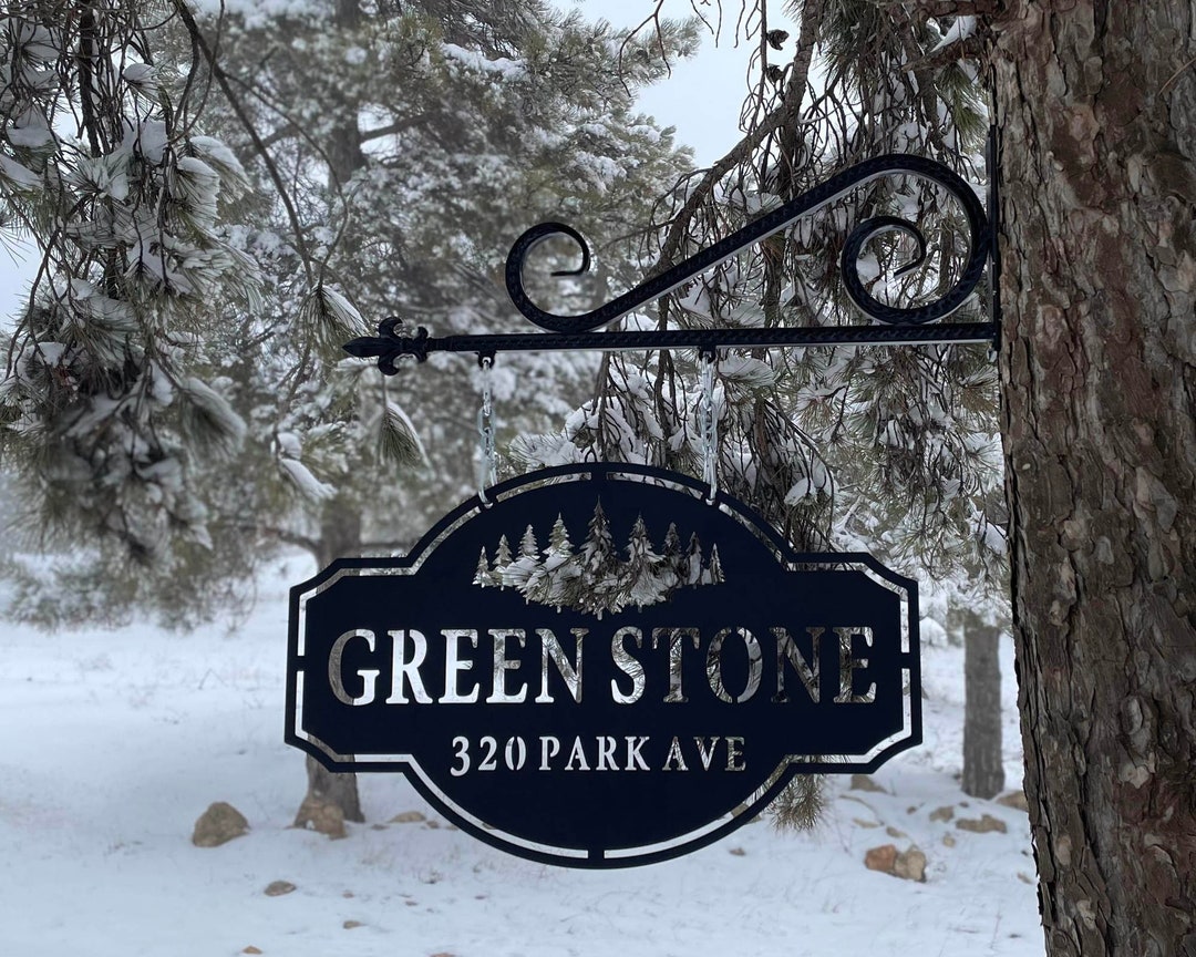 Metal Adress Sign With Hanging Bracket Custom Metal Farm Farm Sign