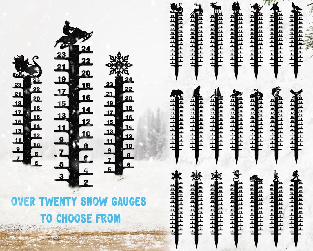 24" Metal Snow Gauge: Outdoor Snow Depth Marker Stake - Etsy