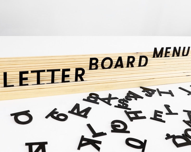 Changeable Letter Board: Wood Cafe Menu Sign With 434 Letters - Etsy