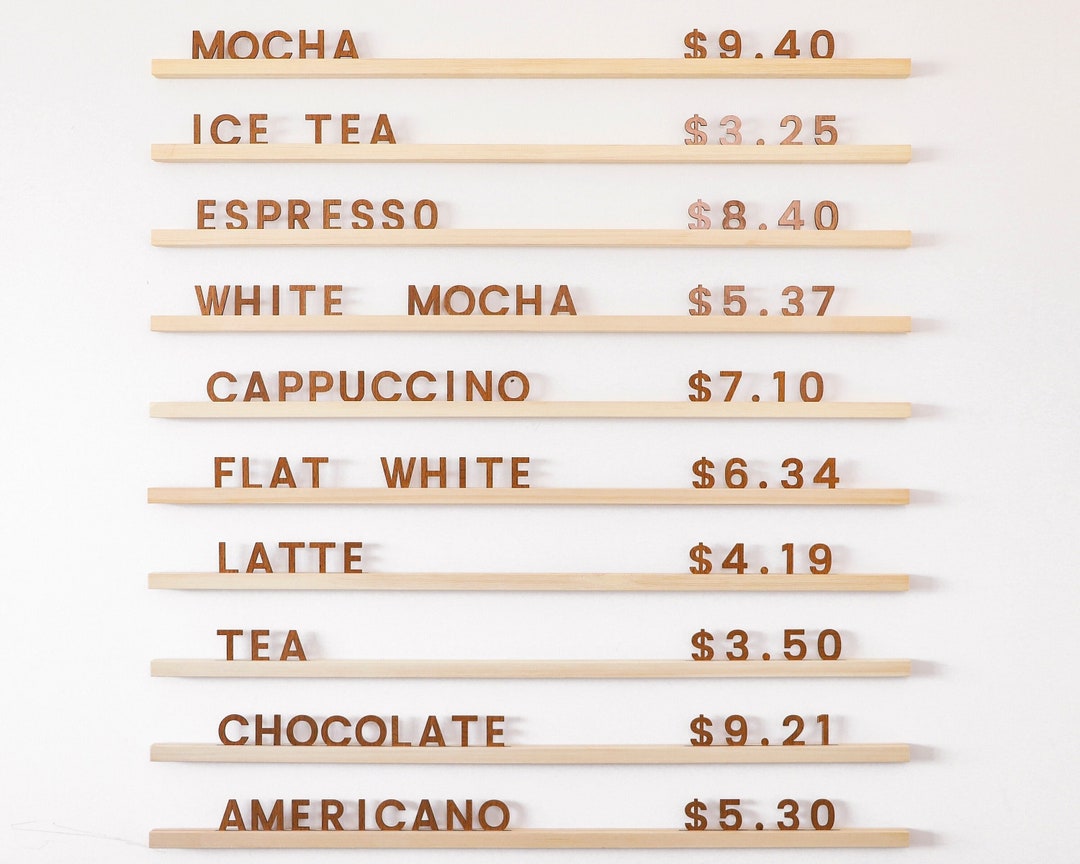 Custom Menu Board, Wood Letter Board, Changeable Cafe Menu Display ...