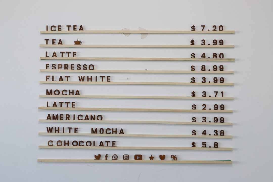 Wall Mounted Menu Board: Changeable Letter Restaurant Sign - Etsy