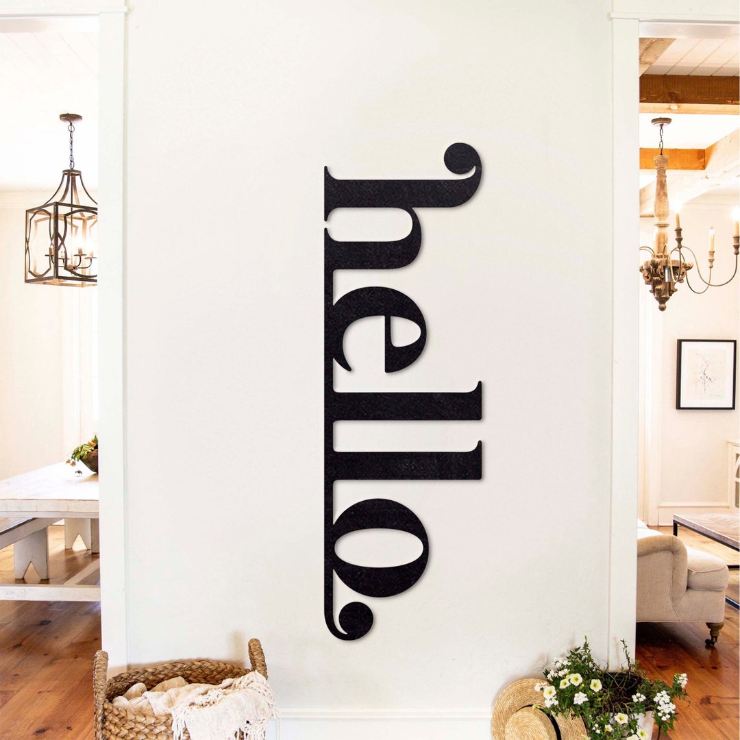 Hello Metal Sign Front Porch Wall Art Hello Metal Wall Art - Etsy
