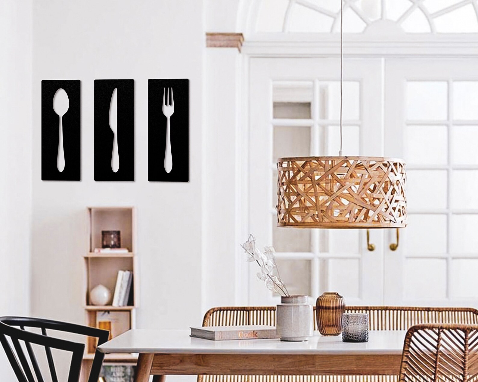 Spoon Knife Fork, Kitchen Decor, Set of 3 Kitchen Wall Decor, Kitchen ...