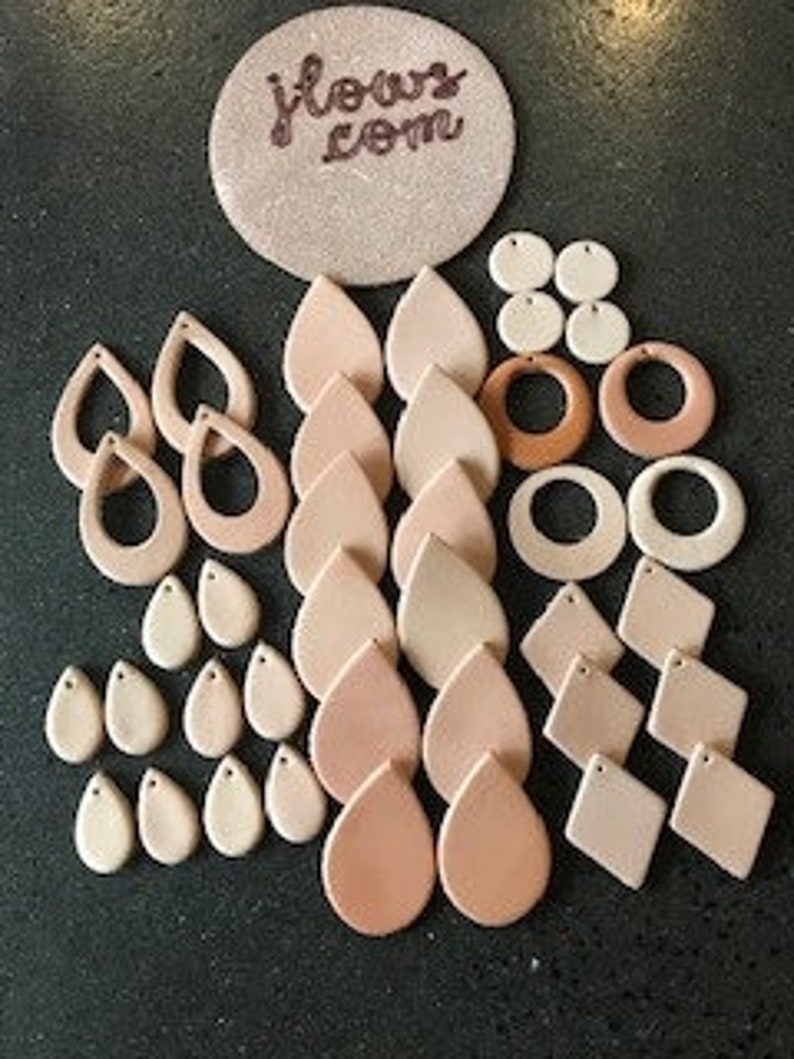 20 Pairs Earring Blanks Leather in Assorted Shapes, Earring Blanks ...