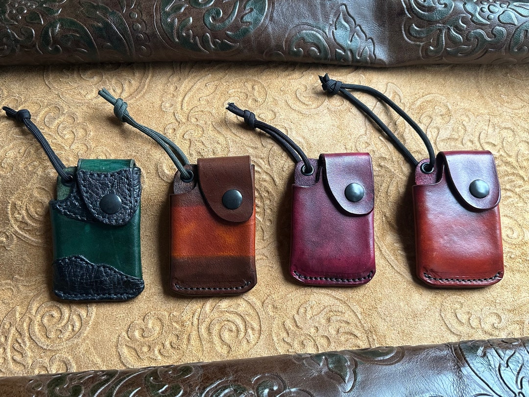 Micro Wallets EDC Leather, Leather Wallet for Men and Women, Leather ...