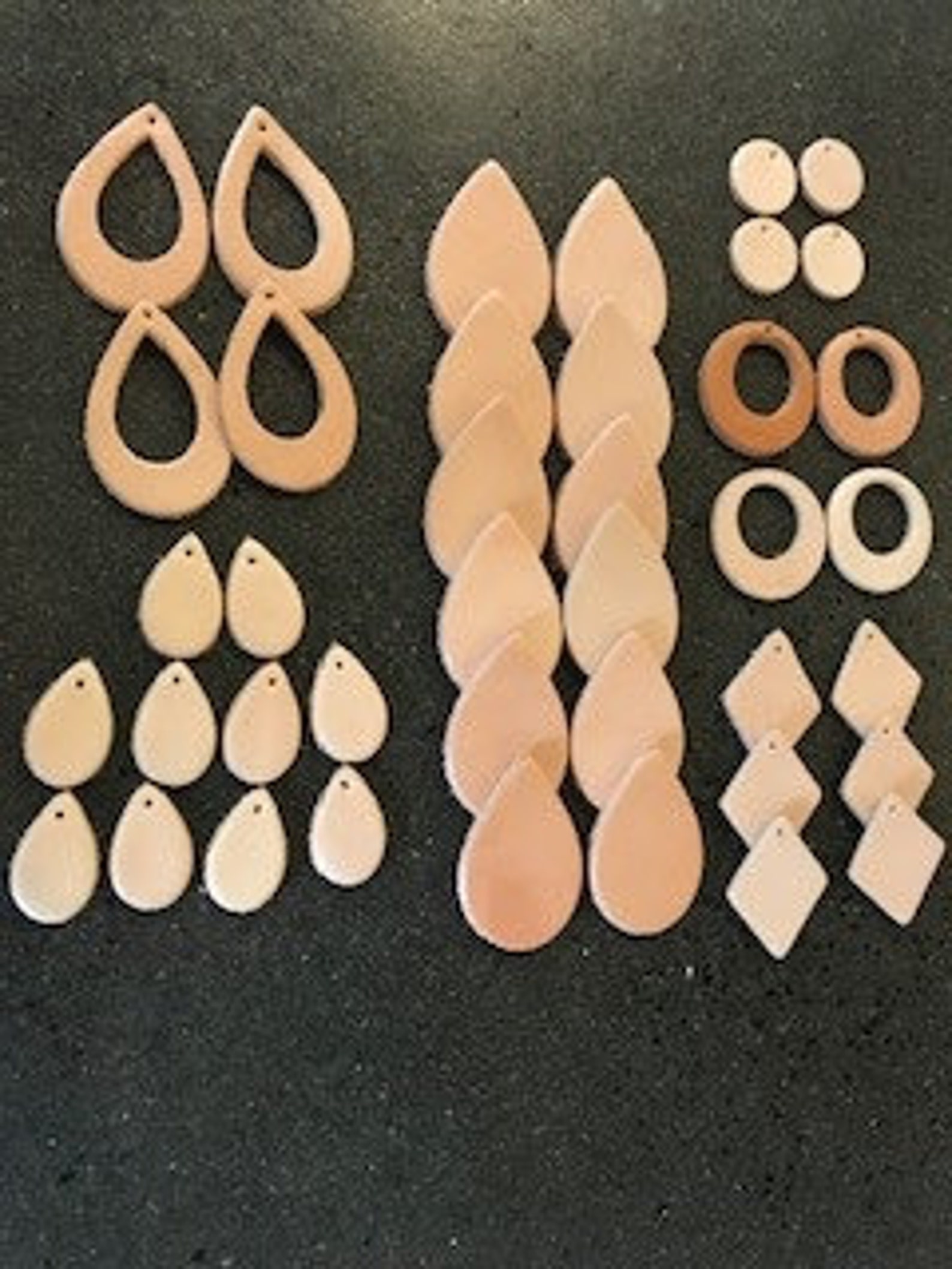 20 Pairs Earring Blanks Leather in Assorted Shapes, Earring Blanks ...