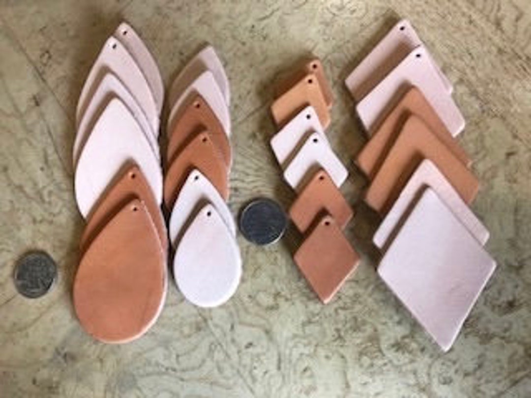 12 Pairs Earring Blanks Leather in Assorted Shapes and Colors, Earring ...