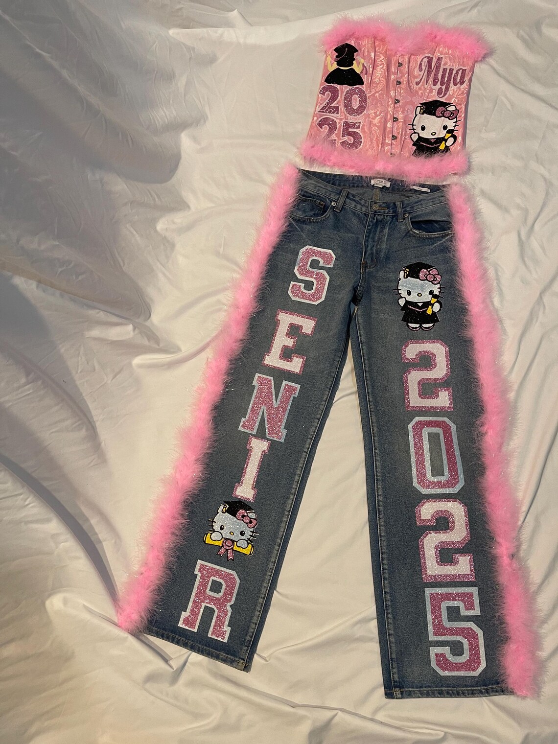 Custom Senior Outfit Set – Personalized Graduation Corset & Jeans ...