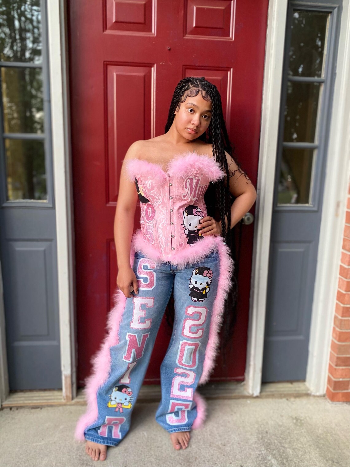 Custom Senior Outfit Set – Personalized Graduation Corset & Jeans ...