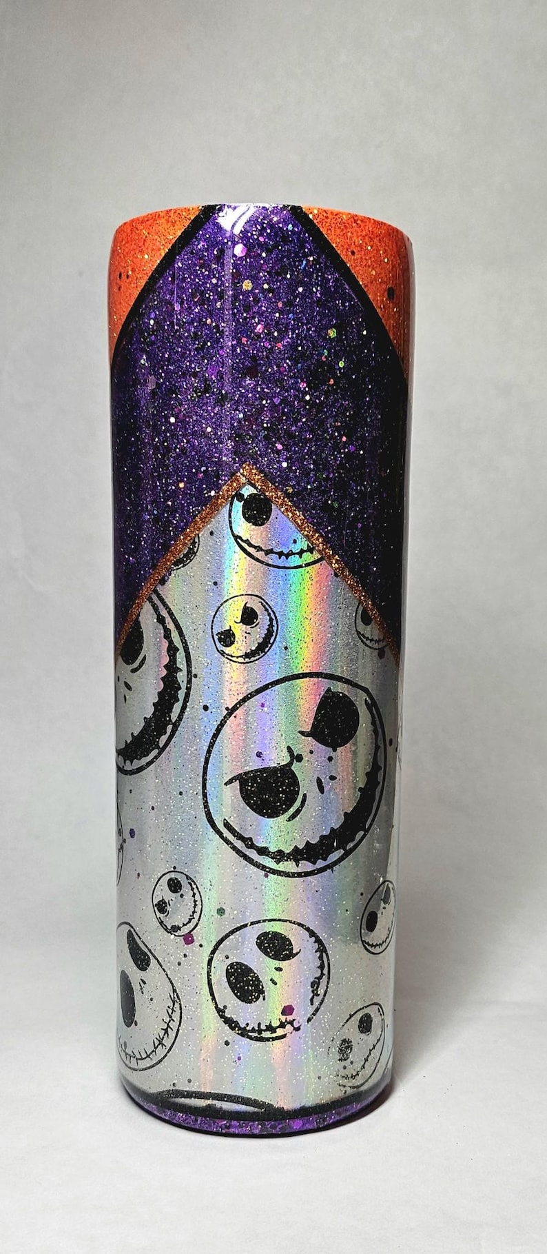 Jack Skellington Neon Tumbler 30oz Halloween Glitter Cup Insulated ...