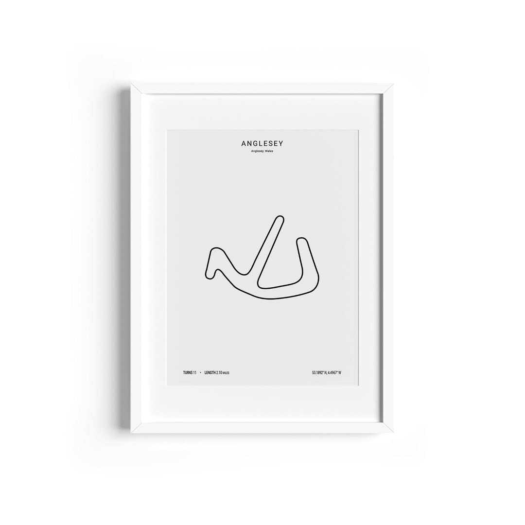 Printable Race Track Anglesey Circuit Poster - Art Print for Home Decor ...