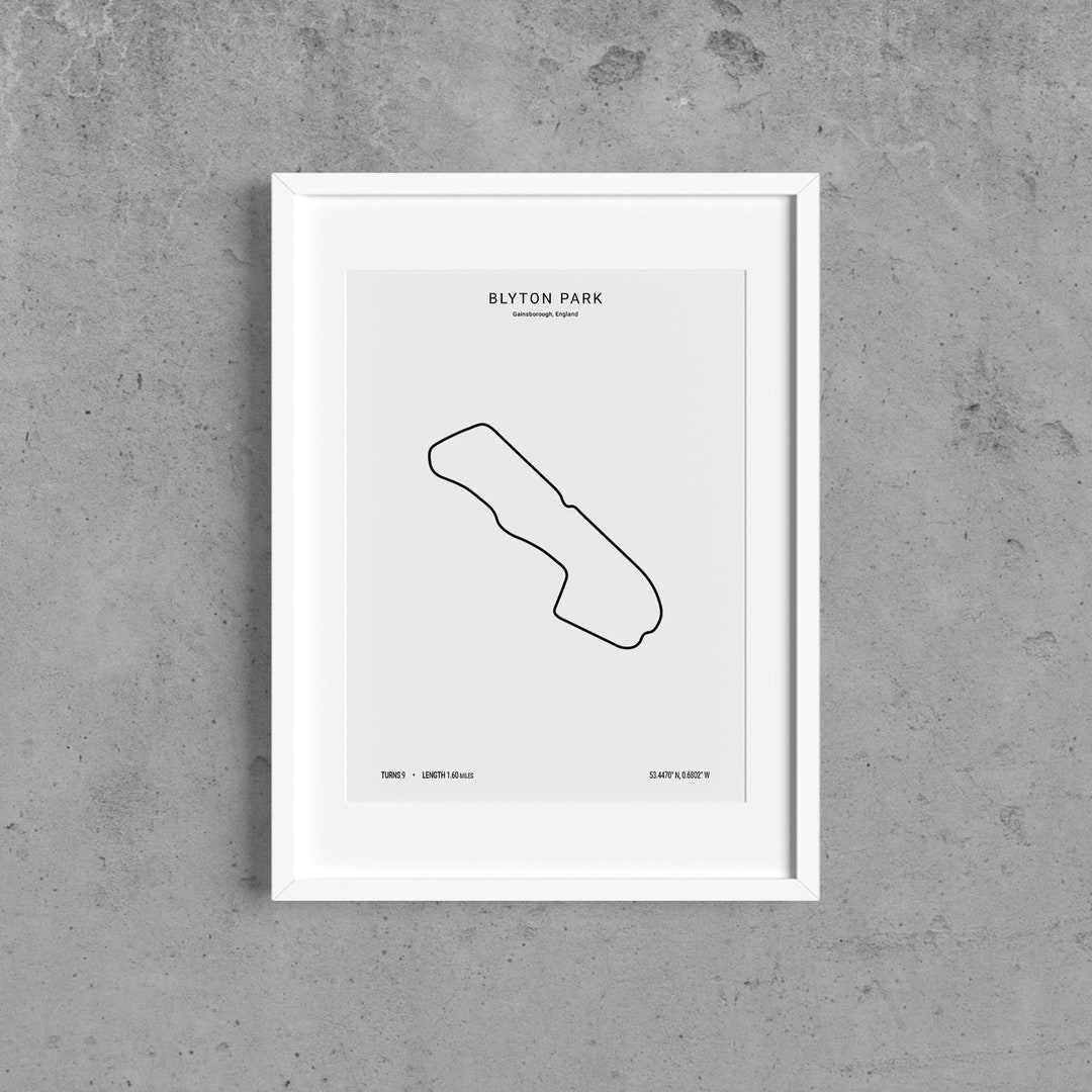 Printable Race Track Blyton Park Poster - Art Print for Home Decor High ...