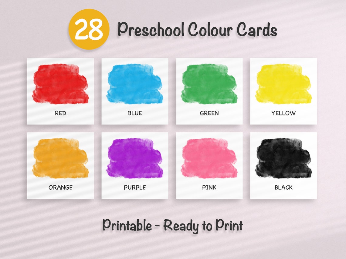 28 Color Learning Cards for Children • Educational Montessori ...