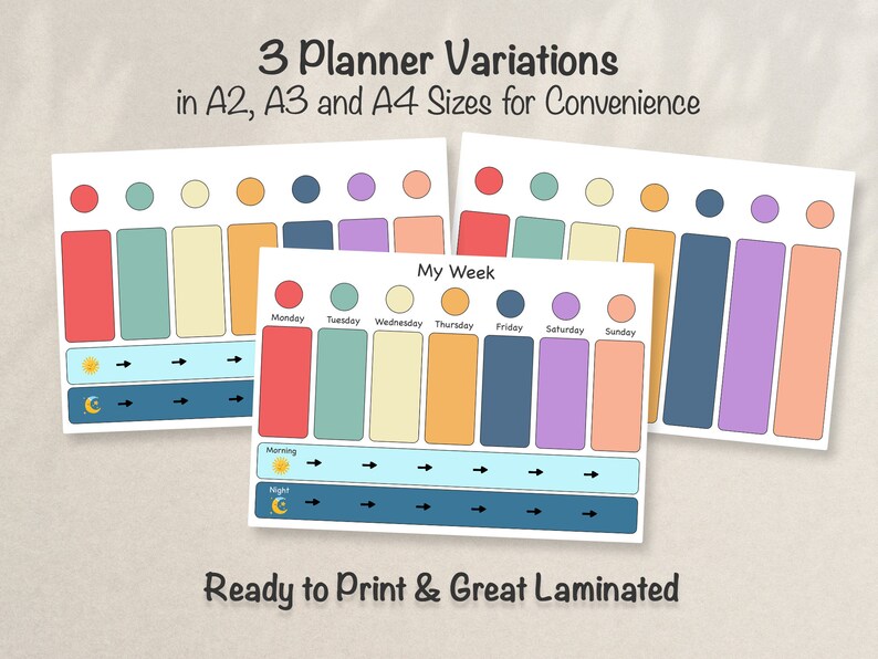 Child's Weekly & Daily Planner Bundle - 9 Printable Variations + Over ...