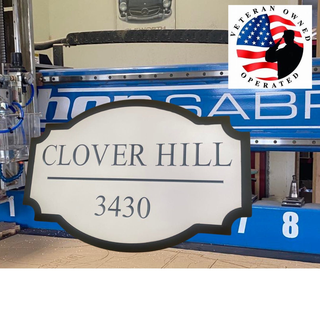 Custom Carved Address Sign, Weatherproof PVC, Lake House Decor (23" X ...