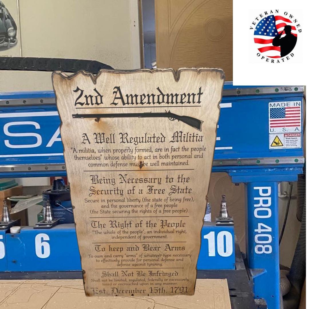 Large 2nd Amendment Scroll Sign Fully Carved 34"x19" - Etsy
