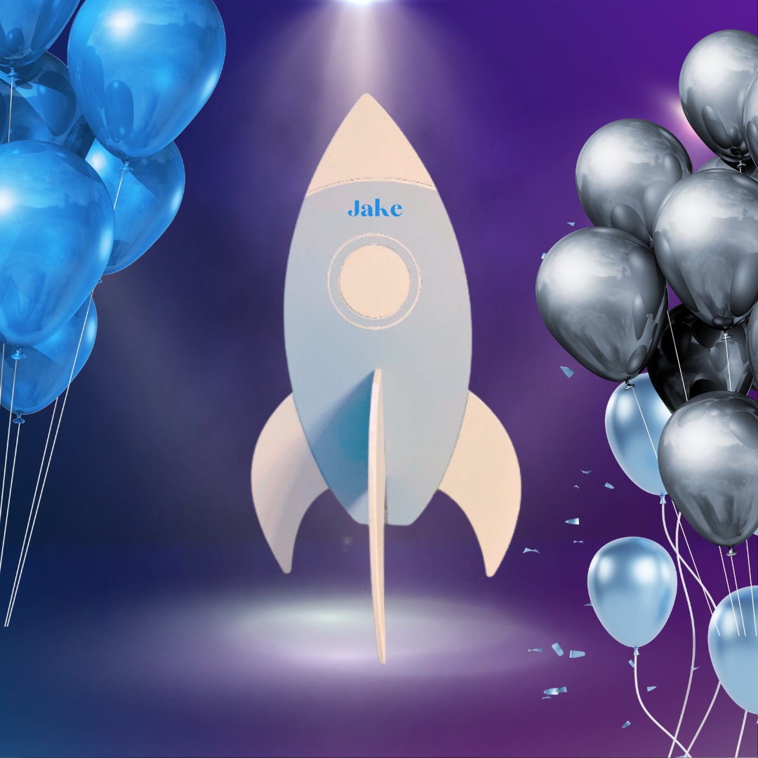 Personalized Birthday Party Prop 3ft Tall Custom Space Rocket Decor - Etsy