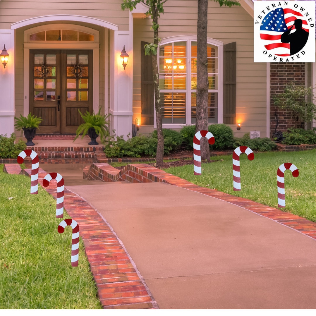 Candy Cane Yard Display Set of 6 All Weather 2 Feet Tall Candy Canes - Etsy