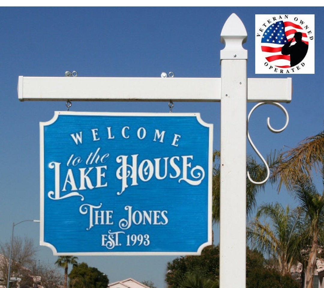 Personalized Address Sign Custom Carved Lake House Sign Weatherproof ...