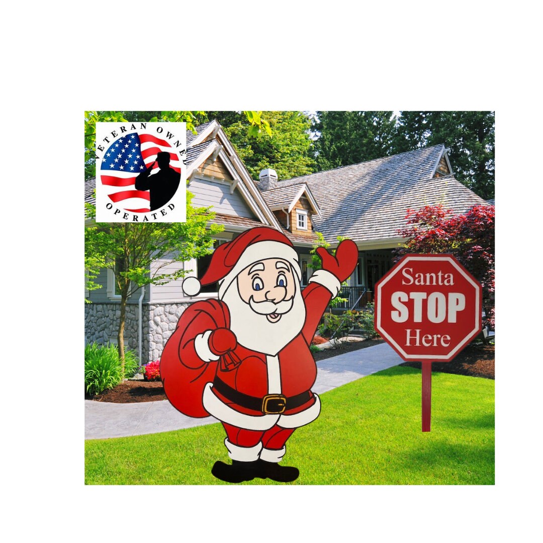 Weatherproof Santa Claus Yard Art Set: 3 Ft Tall Christmas Cutouts - Etsy