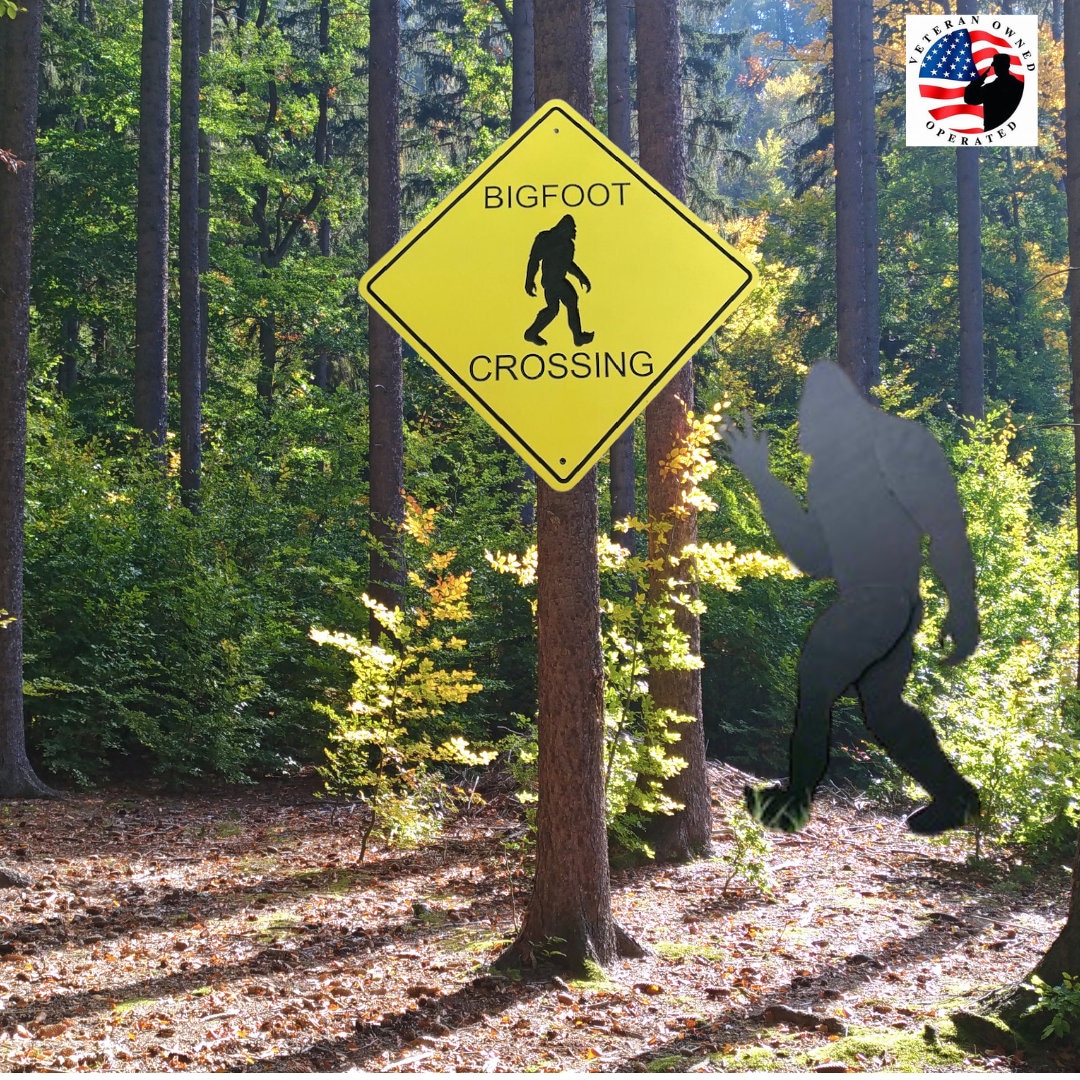 Large Bigfoot Crossing Sign PVC Outdoor Signs - Etsy