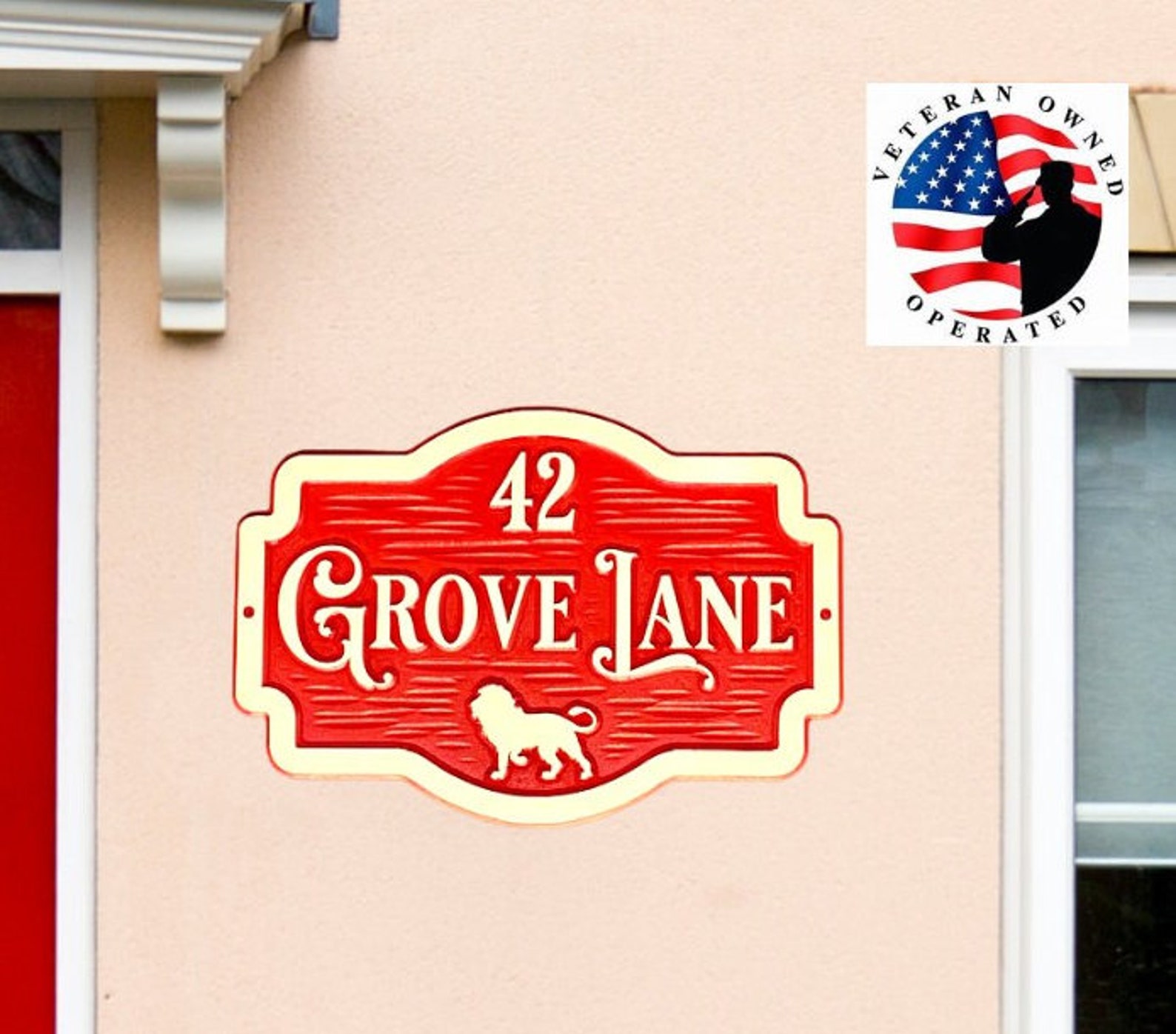 Custom Address Sign, Personalized House Number Plaque, Veteran Owned - Etsy
