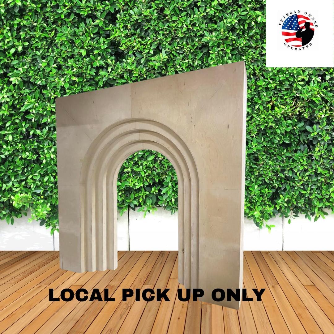 8ft X 8ft 3D Ripple Layered Arch Wall Square Top Birch Wood Local ...
