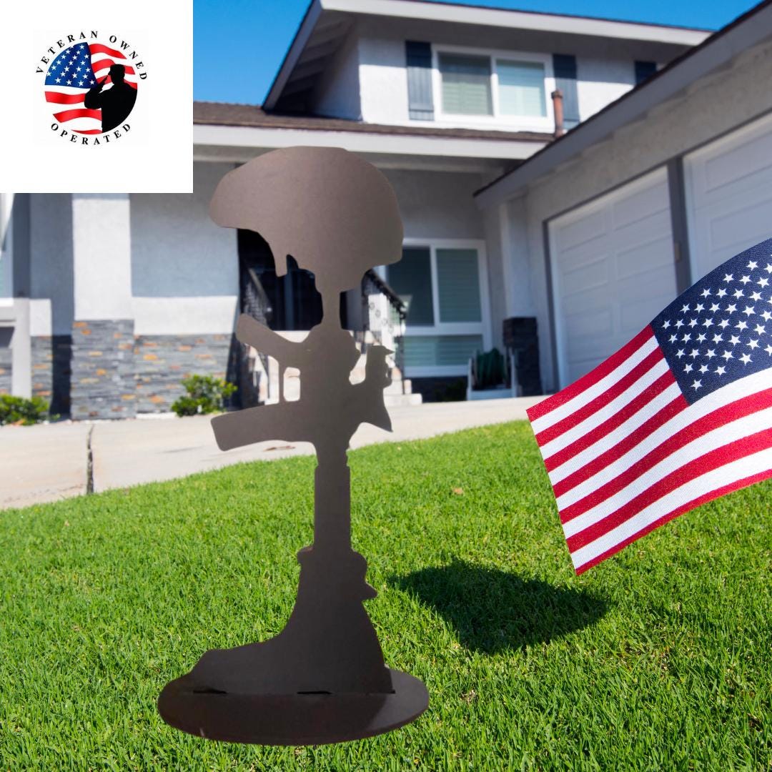 Battlefield Cross Yard Display Personalization Available Fallen Soldier ...