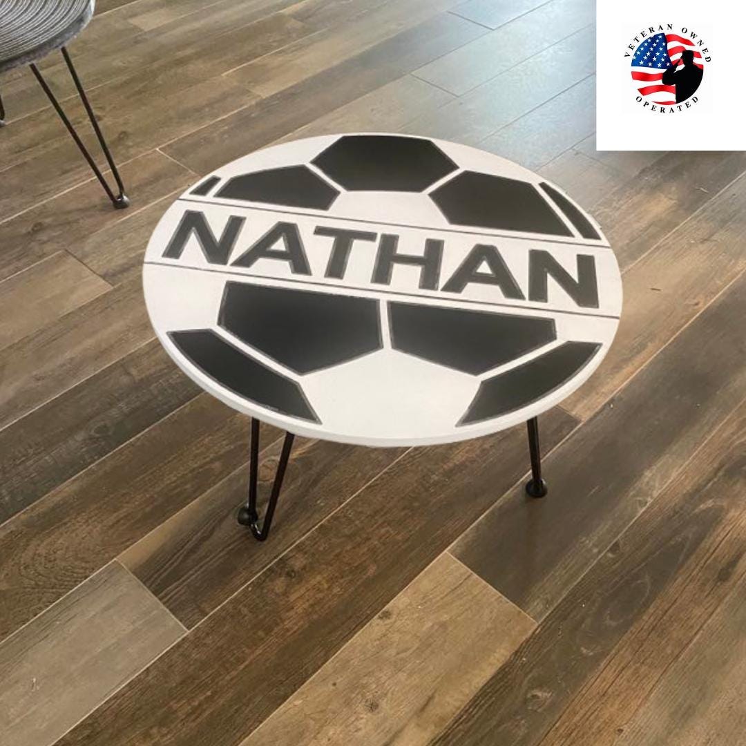 Personalized Soccer Ball Table Custom Side Table 18 Round Available ...
