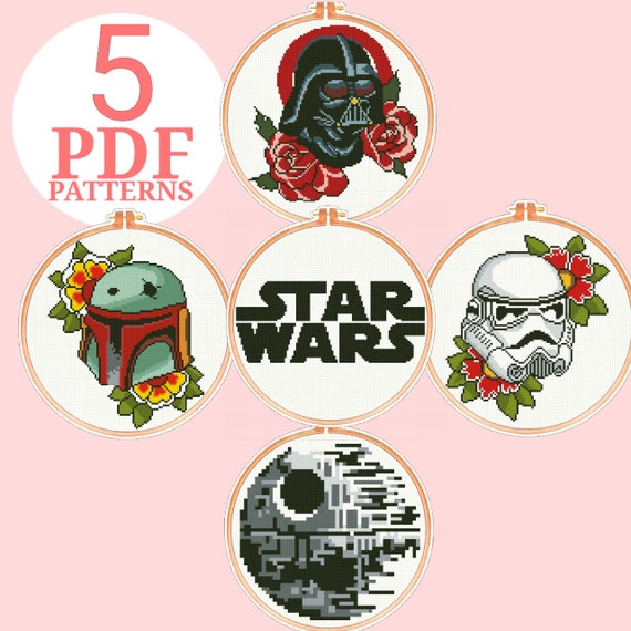 SET 5 Star Character Cross Stitch Pattern Bundle Star Heroes | Etsy