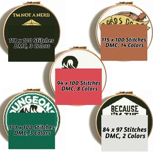 SET 5 Cross Stitch Pattern PDF - Digital Download – D20 Dnd Game ...