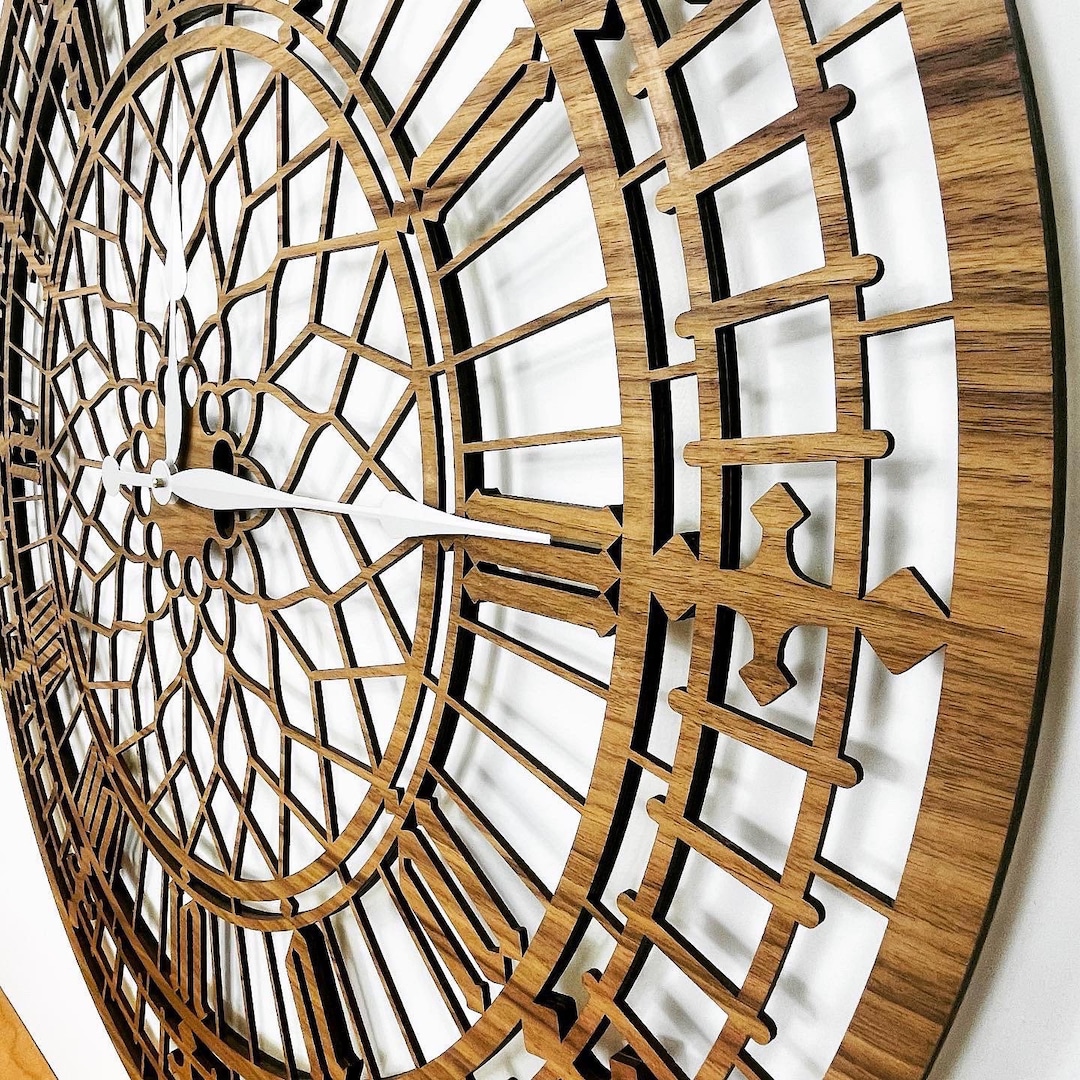 Handmade Wooden Silent Big Ben Wall Clock up to 90cm in Oak, Cherry or ...