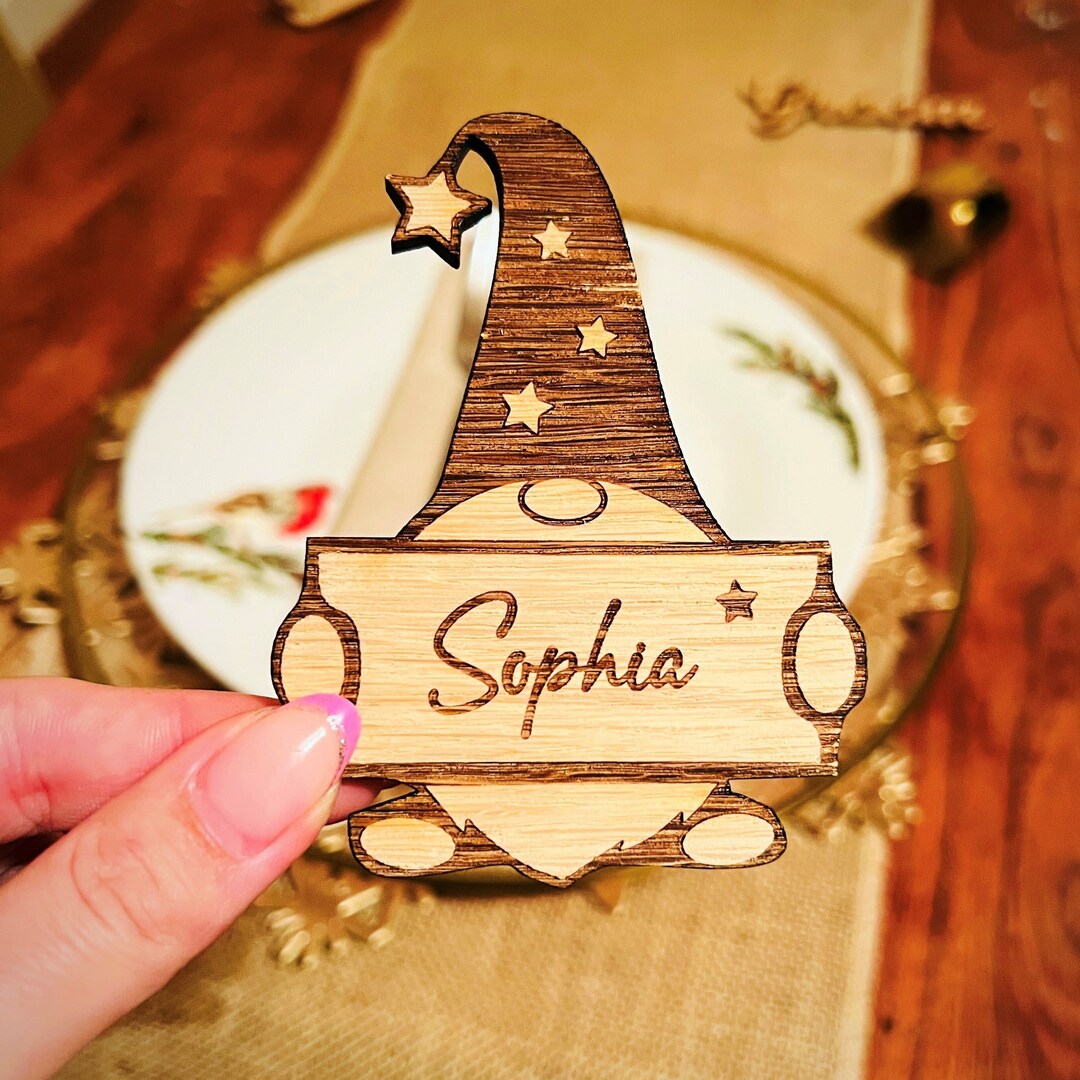 Christmas Personalised Gonk Gnome Place Card Name Gift Tag ...