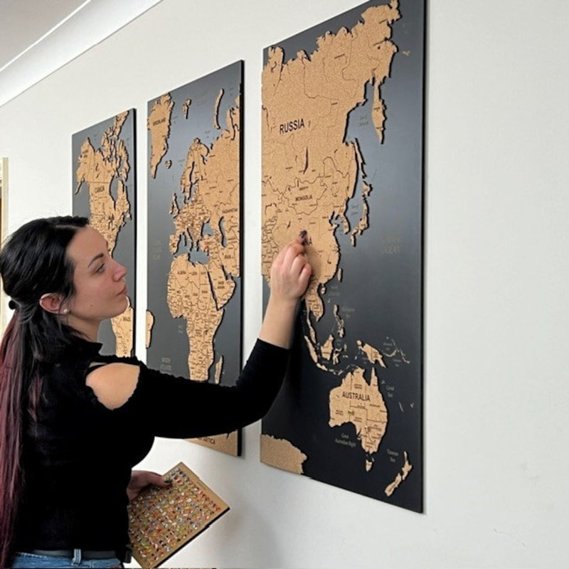 World Map Pin Board - Etsy UK
