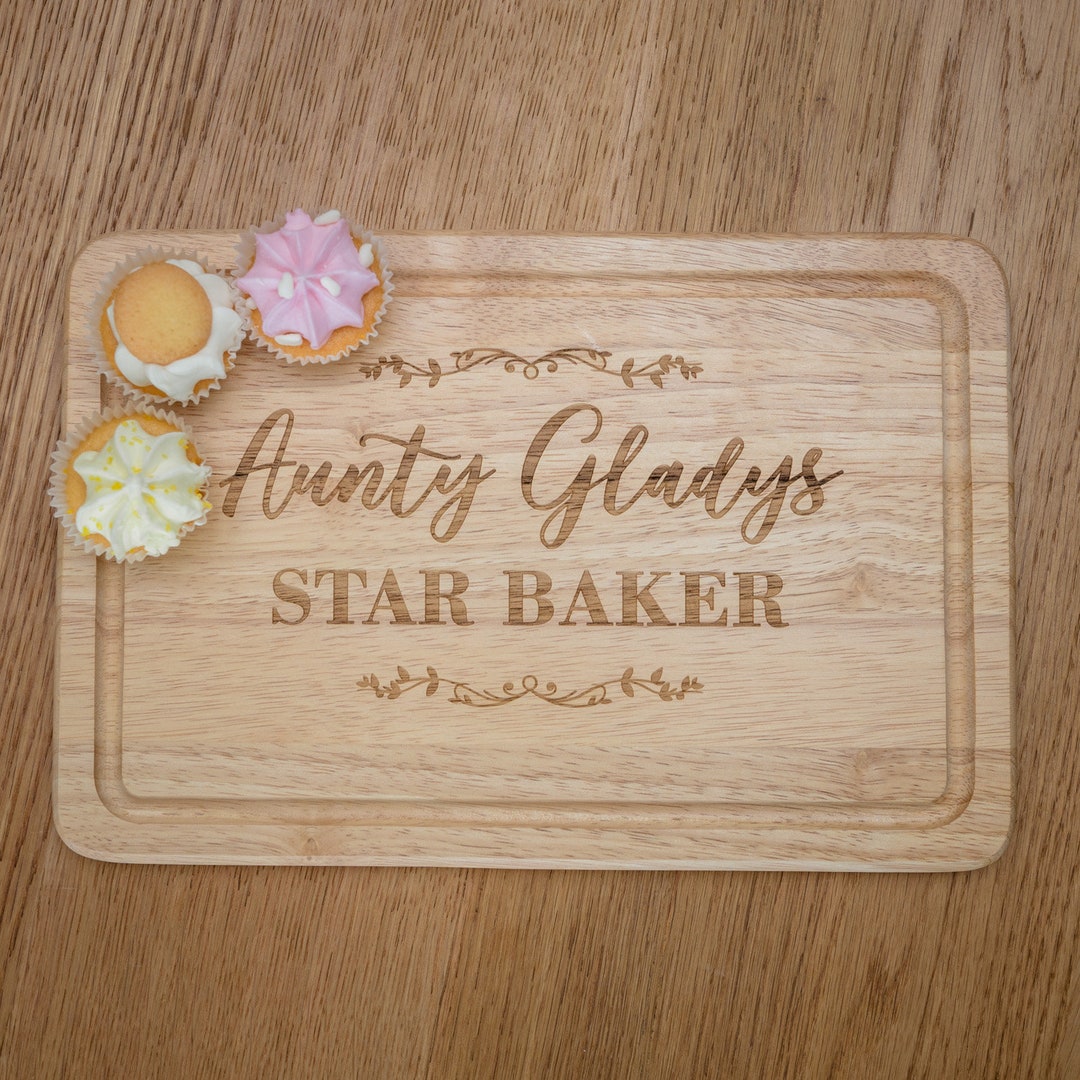 Personalised Engraved 'star Baker' Bake off Board Chef's Kitchen Prep ...