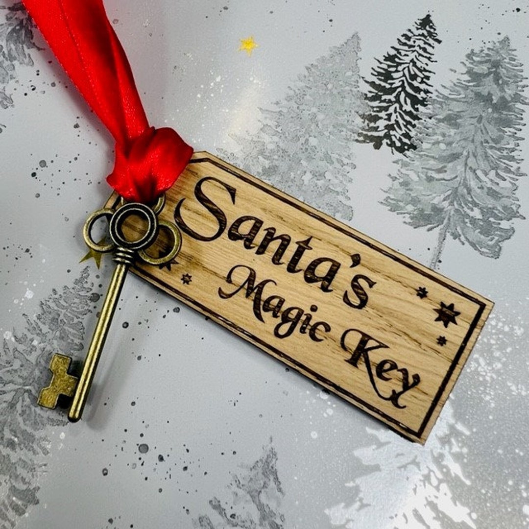 Oak Wood Santa's Magic Key - Engraved Children's Christmas Eve Treat ...