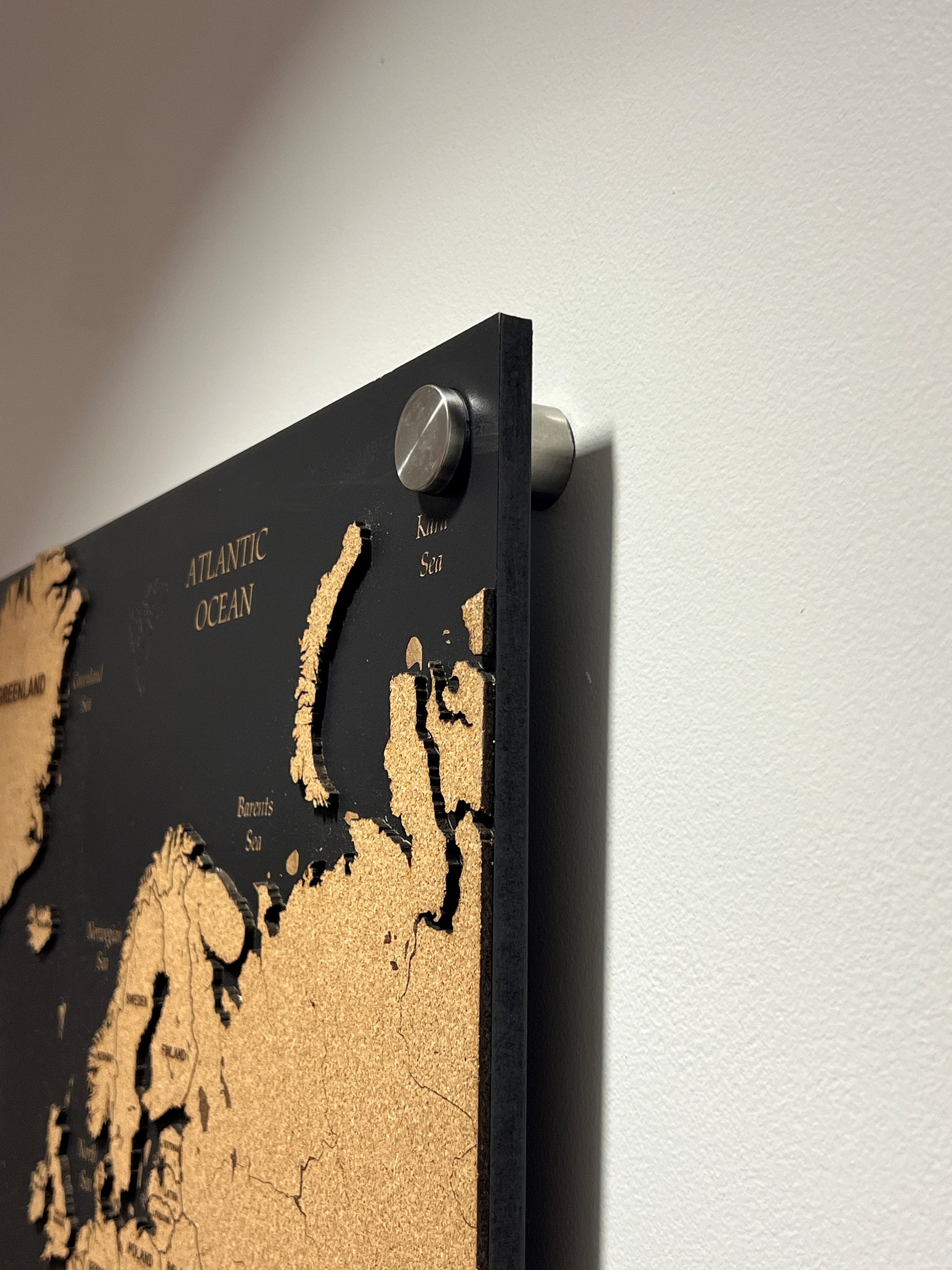 Showpiece 3D World Map Made in Choice of Oak or Cork, S-XXL Sizes, Home ...