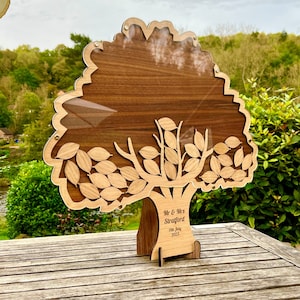 Oak & Walnut- Wedding Oak Tree Shaped Alternative Guestbook Drop Box ...