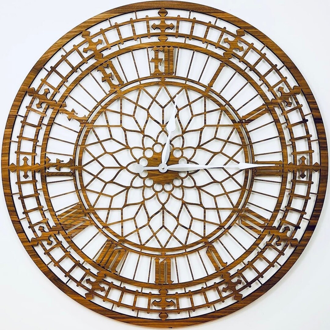 Handmade Wooden Silent Big Ben Wall Clock up to 90cm in Oak - Etsy UK