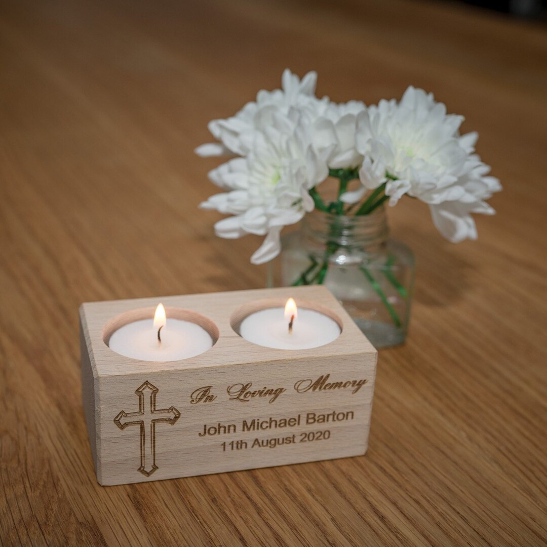 Personalised 'in Loving Memory' Candle Set of 2 Tealight Holder ...