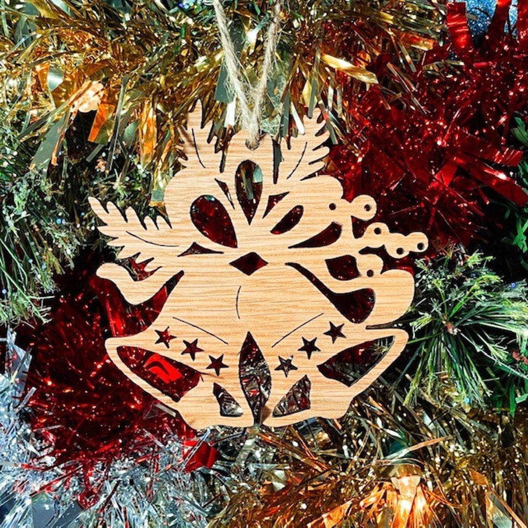 Wooden Christmas Bells Tree Decoration - Beautiful Xmas Ornament ...